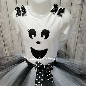 Cute Ghost Halloween Tutu Skirt and Shirt Long Sleeve Bodysuit Newborn ...