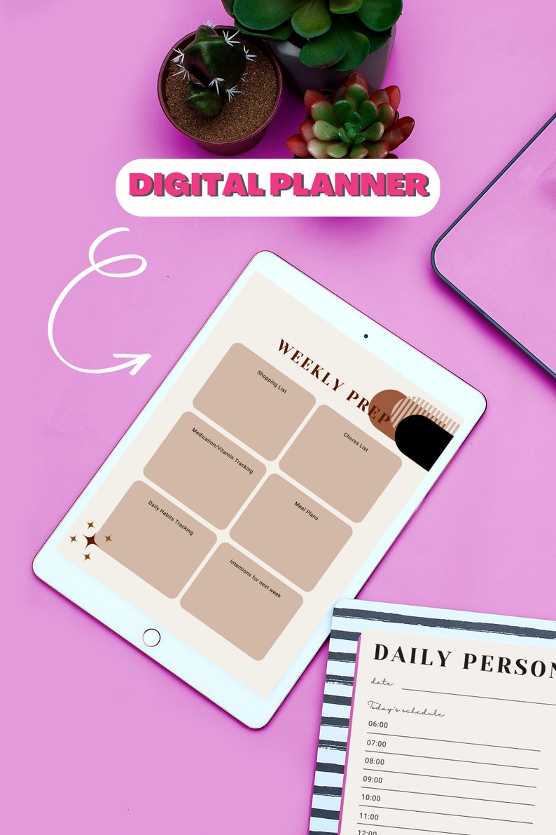 Digital Planner Goal Getter Undated 2024 Printable Vision Board ...