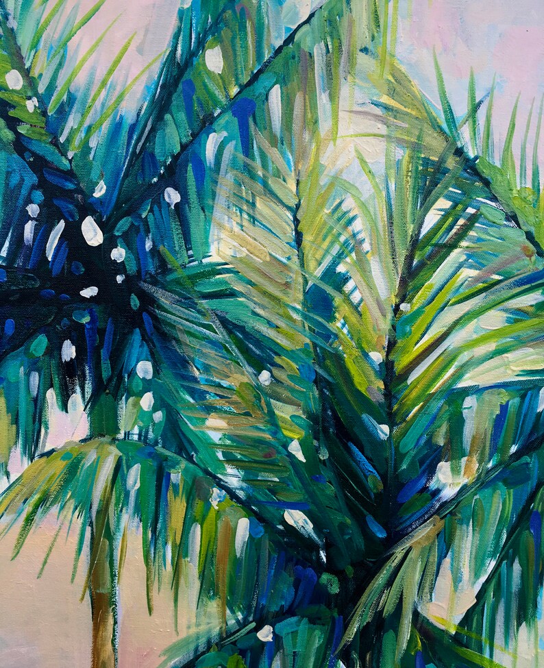 Palm Tree Print, Green Wall Art, Giclee Print, Variety of Sizes - Etsy