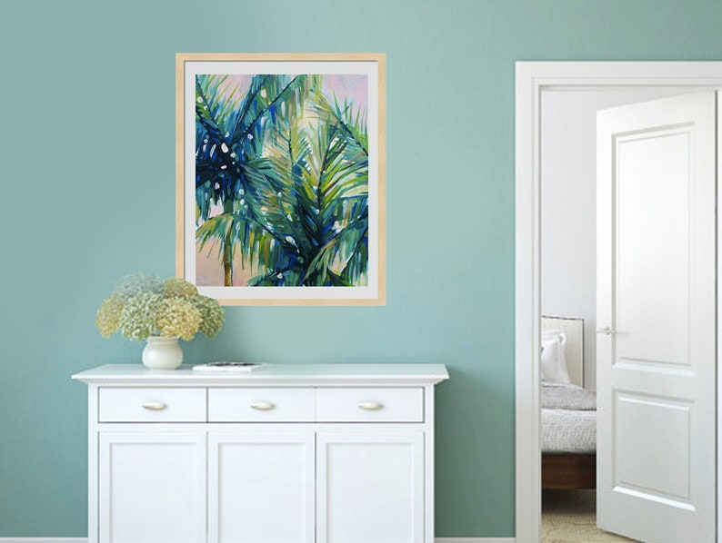 Palm Tree Print, Green Wall Art, Giclee Print, Variety of Sizes - Etsy