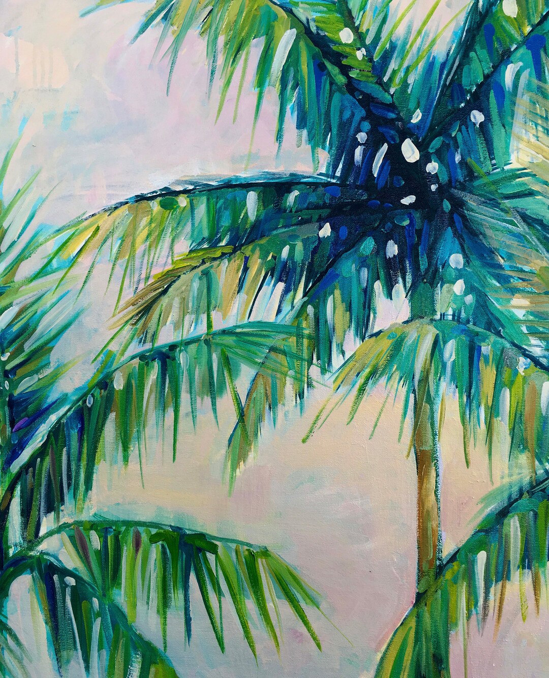 Palm Tree Print, Canvas Print, Tropical Art, Tropical Wall Decor, Beach ...