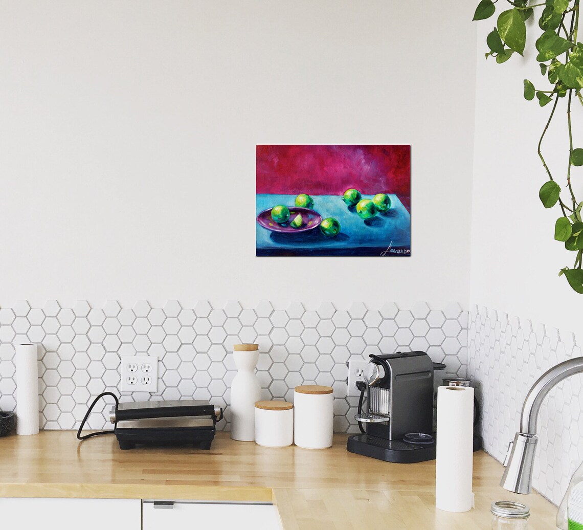 Kitchen Wall Art, Original Oil Painting on Canvas, Still Life, 12"x16 ...
