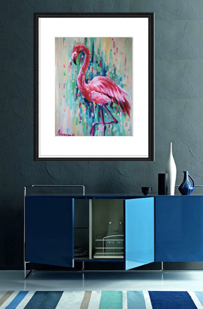 Flamingo Prints Wall Art- Flamingo Print- Pink-abstract Art- Giclee ...