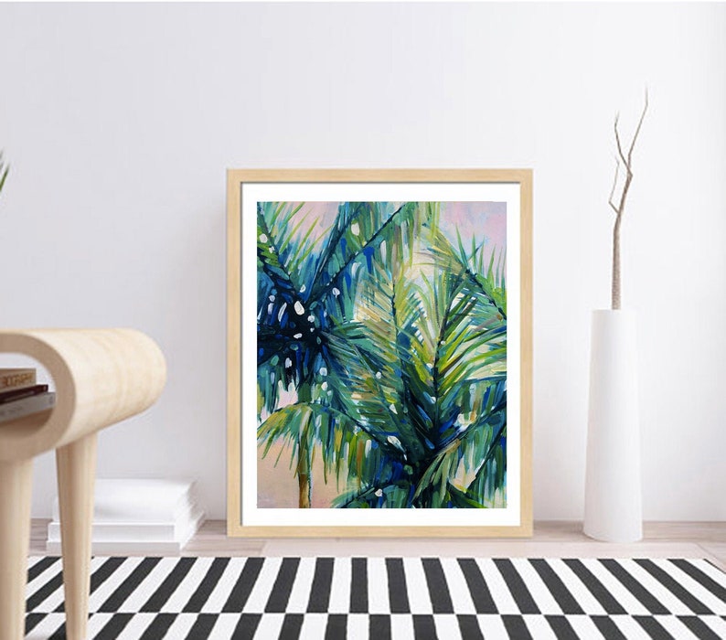 Palm Tree Print, Green Wall Art, Giclee Print, Variety of Sizes - Etsy