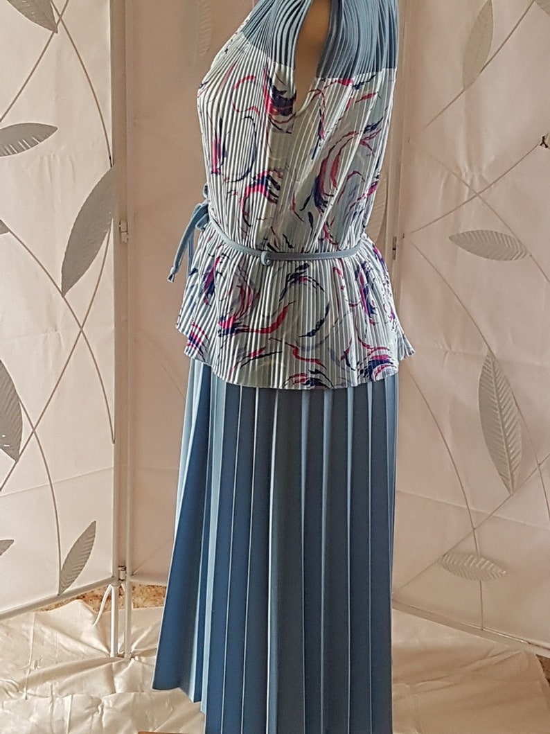 70s Vintage Pleated Secretary Dress/ Retro Dress With Pleated - Etsy