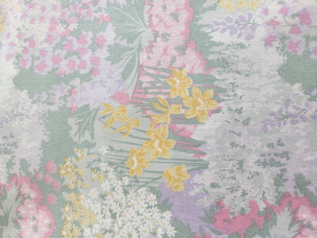 Vintage Pastel Cotton Fabric in Soft Floral Print - Etsy