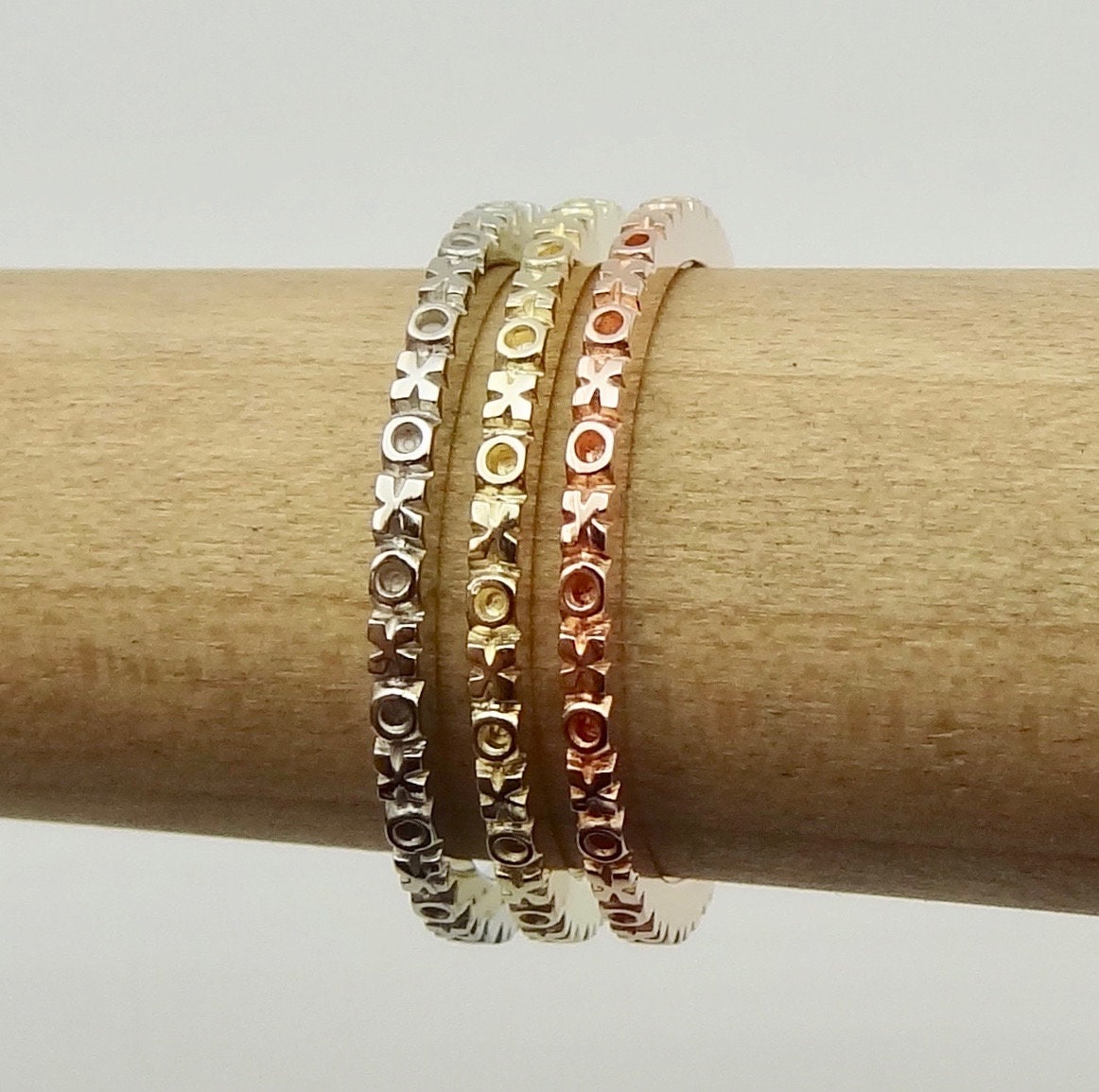 Very Thin XO Hugs & Kisses Stacking Band 1.25 Mm Wide Wedding | Etsy