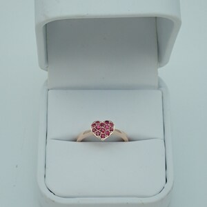Ruby Heart Ring, Natural Rubies 14k Yellow or Rose Gold Heart Ring ...