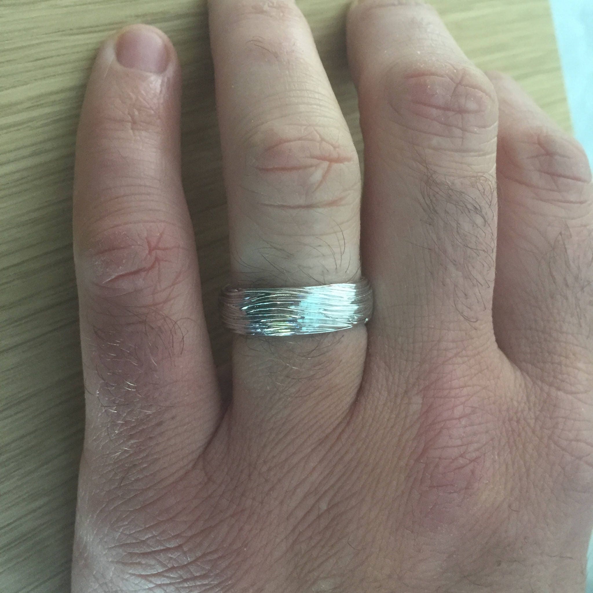 Men's Hand Carved Wave Wedding Band Ring 14k Solid White | Etsy