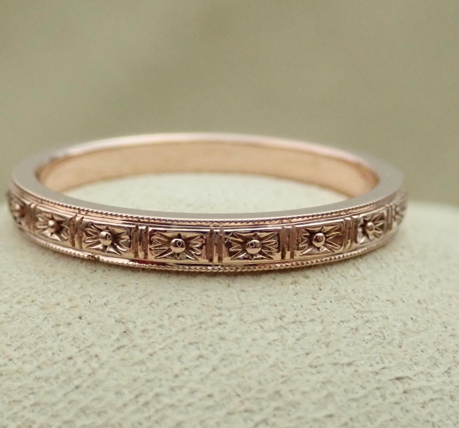 Vintage Carved Flowers Wedding Ring Hand Carved Wedding Band - Etsy