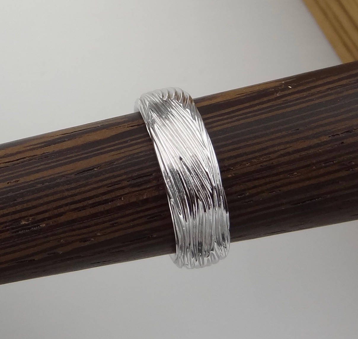 Men's Hand Carved Wave Wedding Band Ring 14k Solid White | Etsy