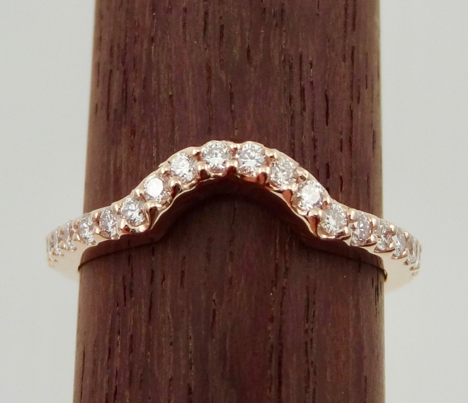 Curved Diamond Wedding Band Contour Diamond Ring Matching - Etsy
