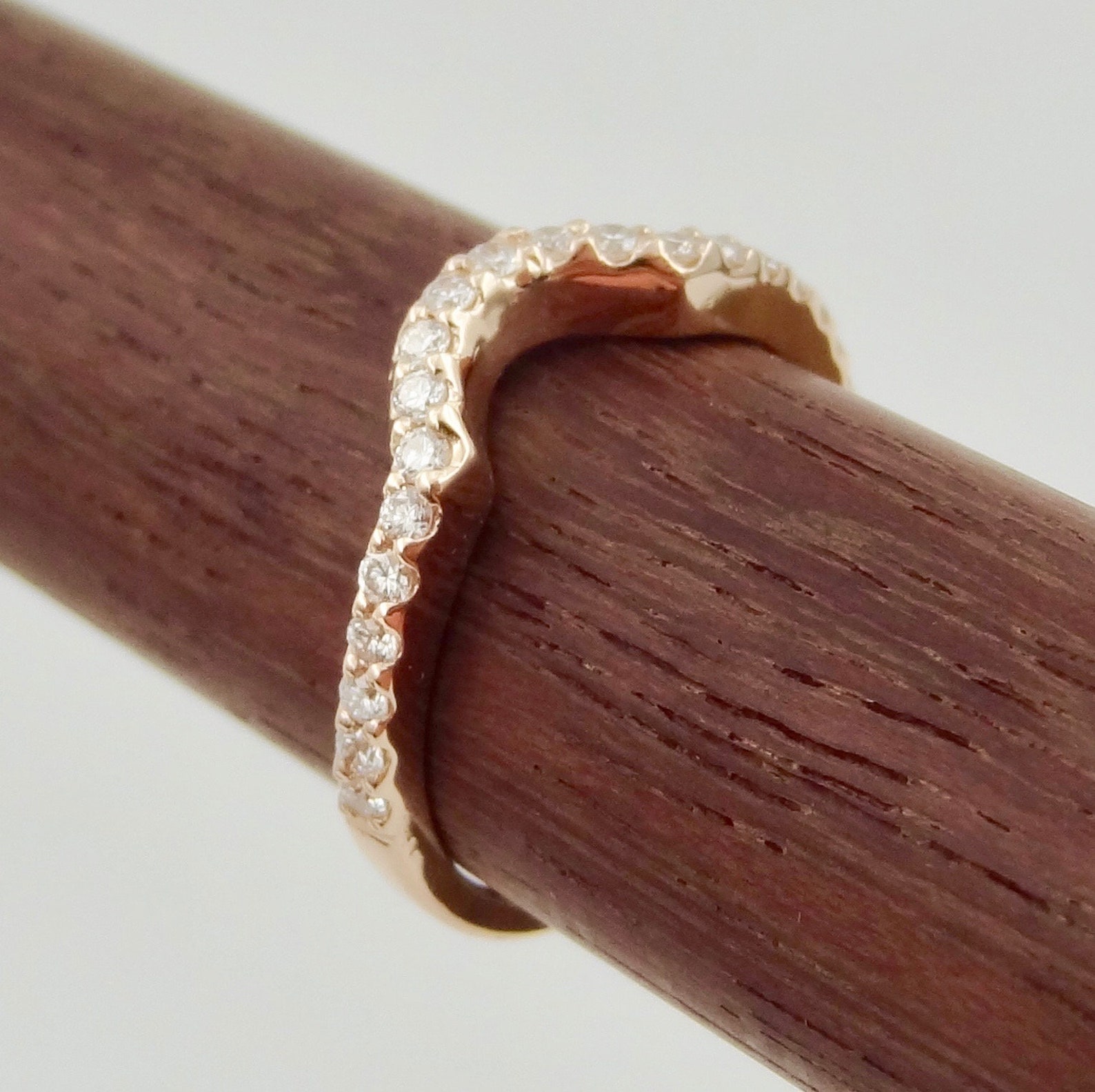 Curved Diamond Wedding Band Contour Diamond Ring Matching - Etsy