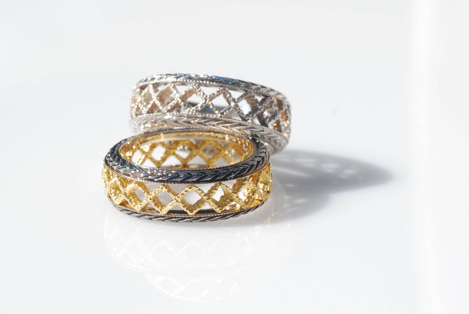 Open Lattice Filigree Wheat Pattern 7 Mm Wide Hand Engraved - Etsy