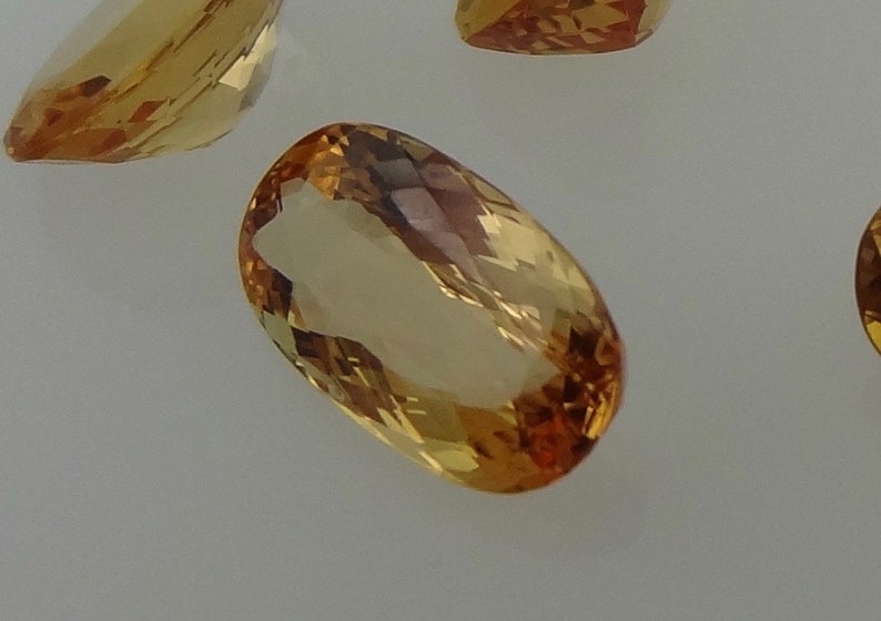 Golden Color Imperial Topaz & Diamonds Engagement Ring | Etsy