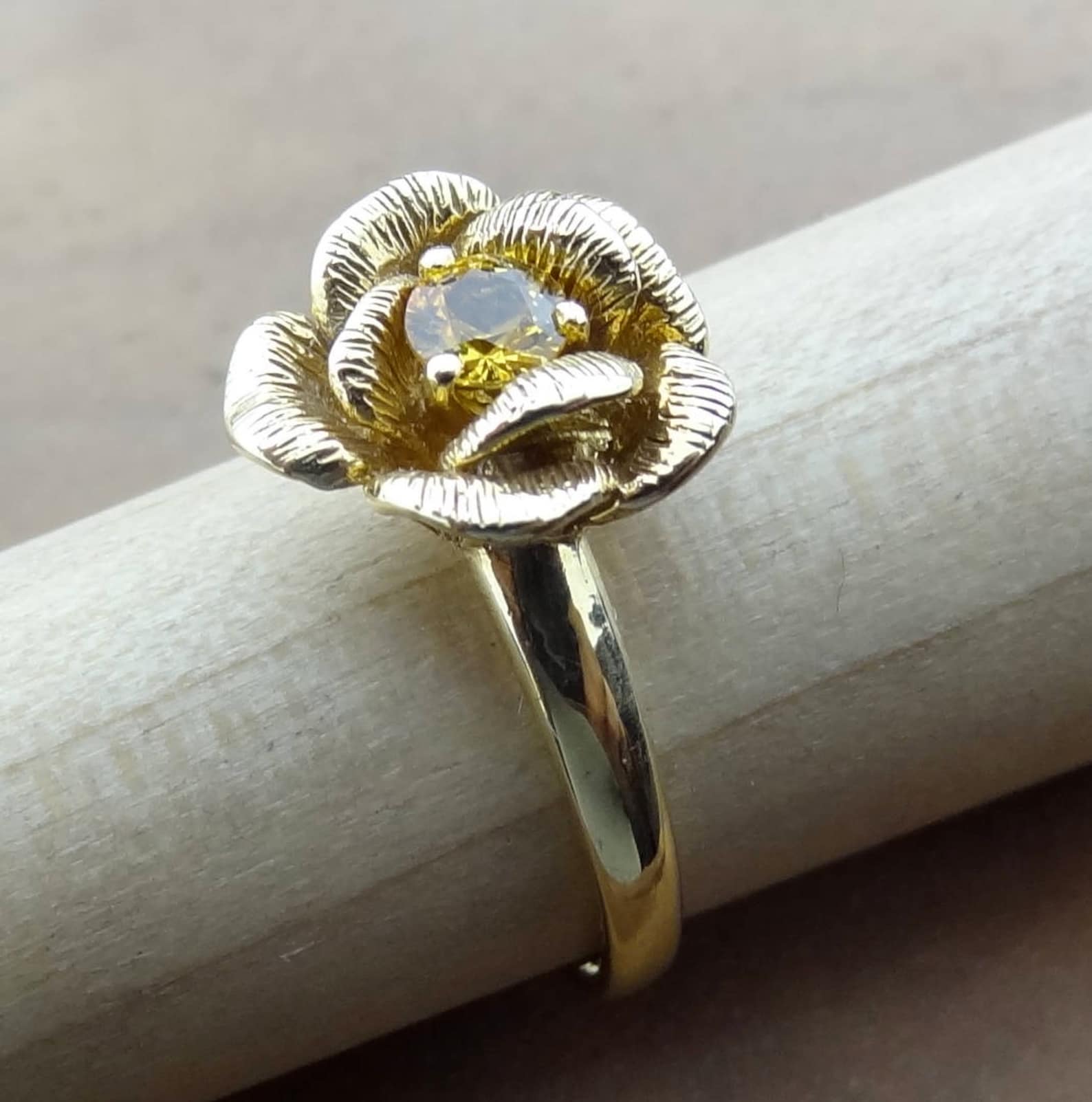 Promise Friendship Ring Pink Sapphire Floral Rose 14k Rose - Etsy