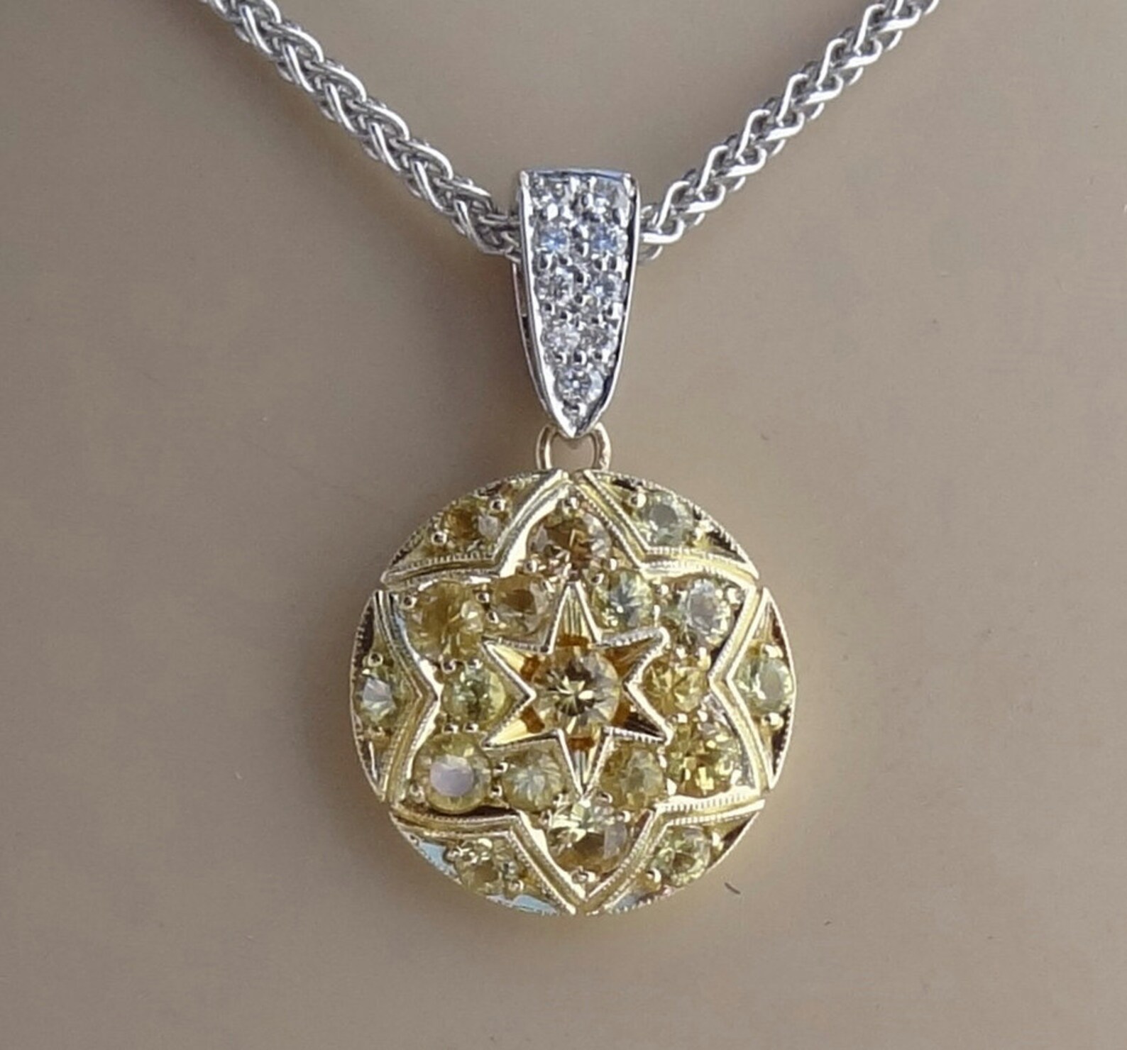 Star of David Canary Diamond Color Yellow Sapphire With a - Etsy