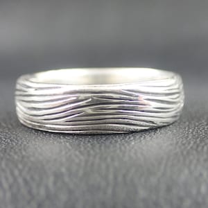 Men's Hand Carved Wave Wedding Band Ring Heavy 14k Solid White, Yellow ...