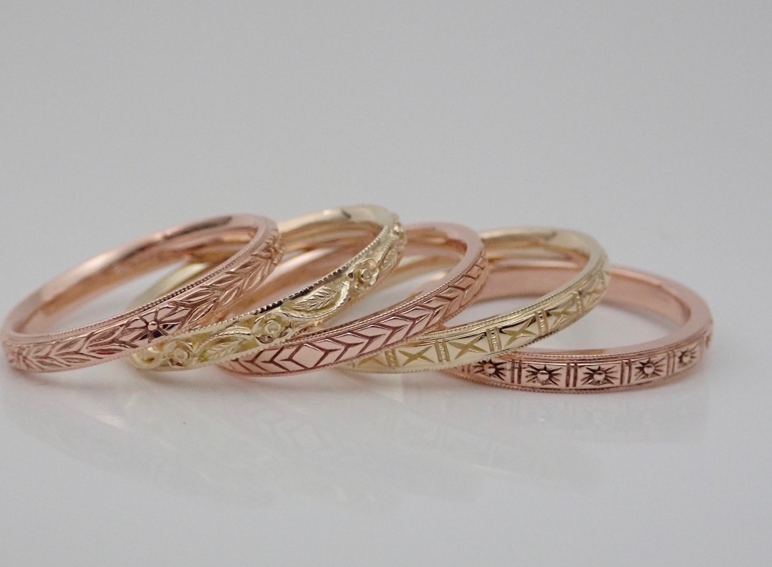 Vintage Carved Flowers Wedding Ring Hand Carved Wedding Band - Etsy