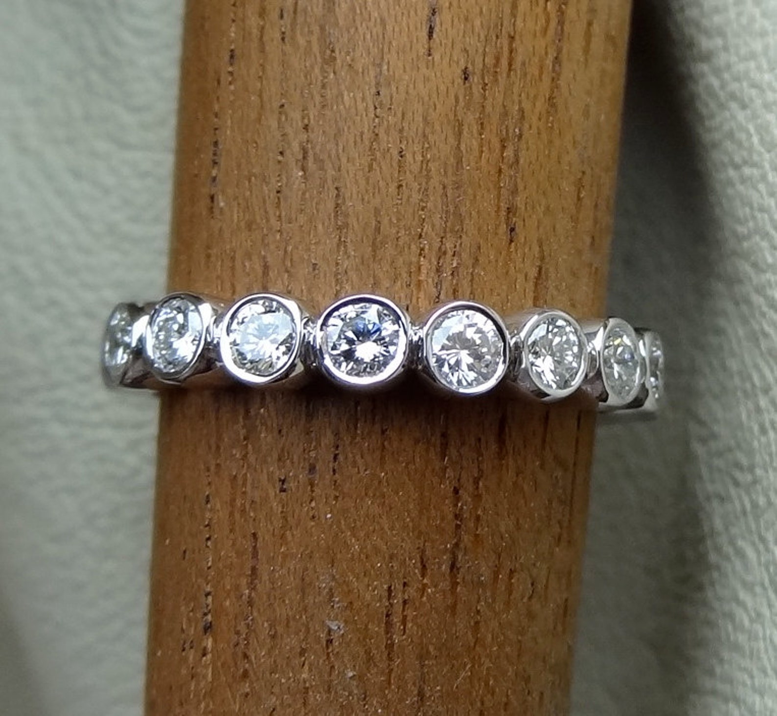 Diamond Bezel Band 14k Yellow Gold - Etsy