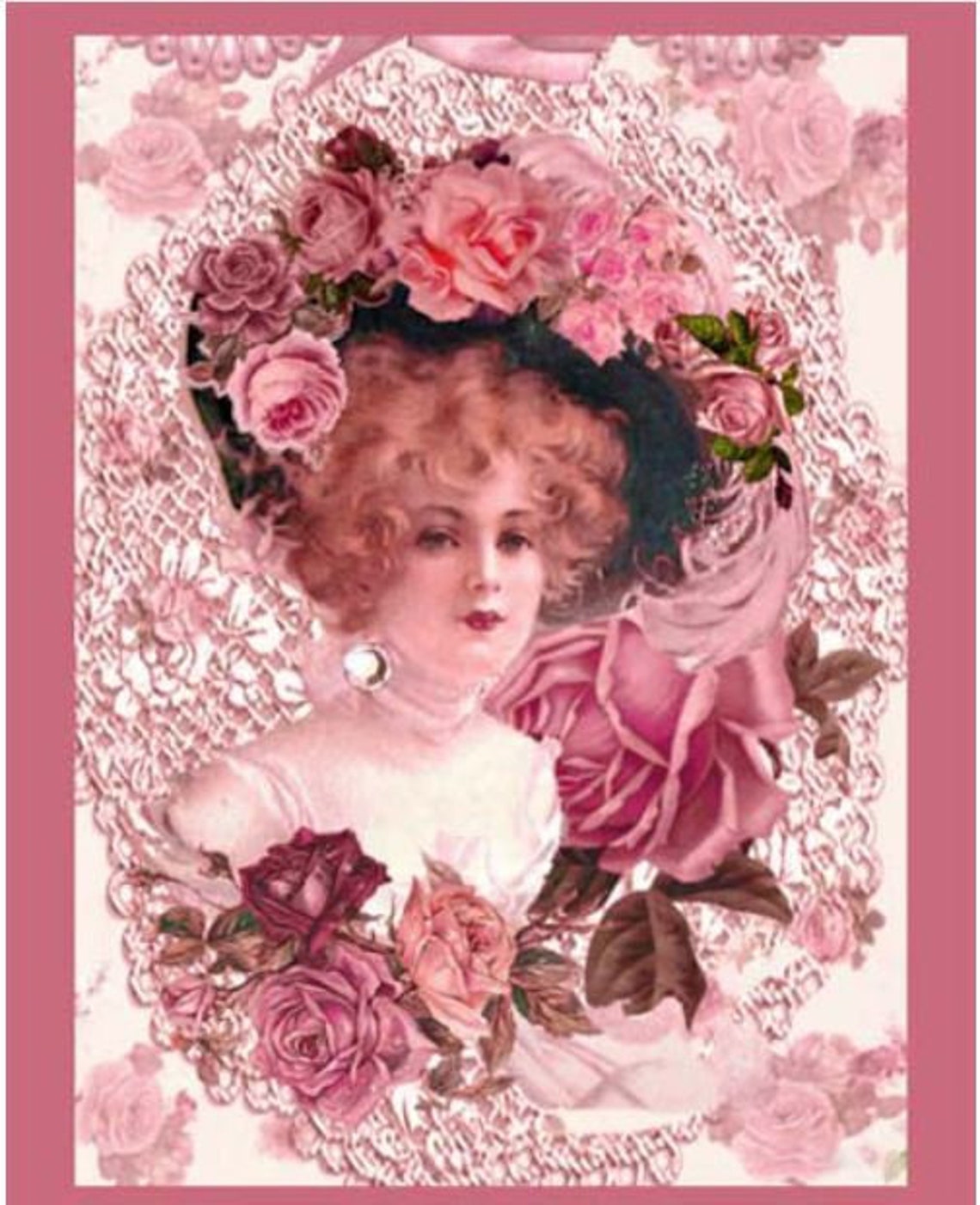 XL Dazzling Victorian Woman Shabby Waterslide Decals - Etsy