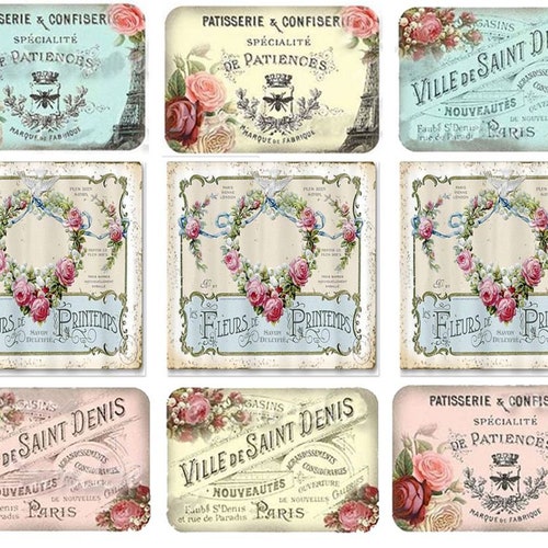 Vintage French Advertising Labels Shabby Decals 2 - Etsy