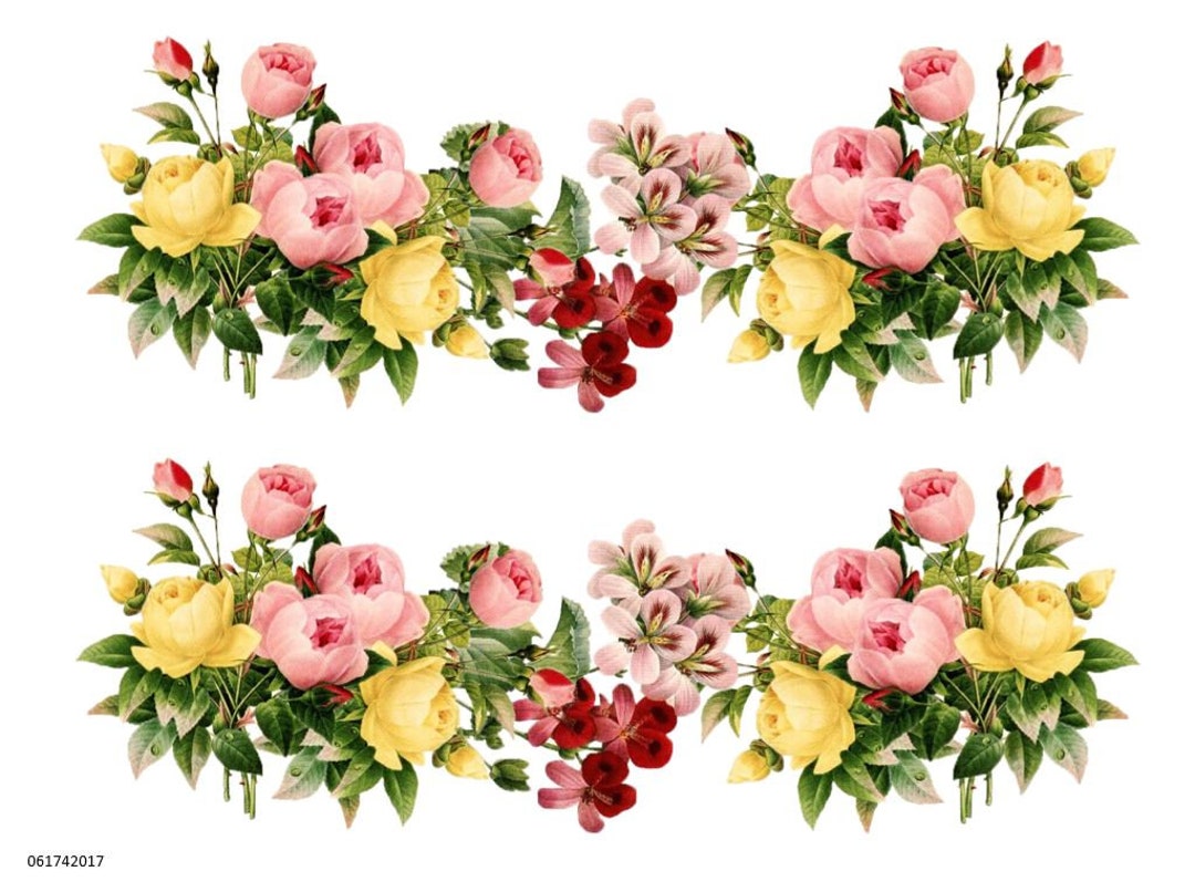 Vintage XXL Mixed Rose Swags Shabby Decals ~furniture Size~ - Etsy