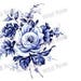 Vintage Dutch Blue Delft Roses & Swags Shabby Decals | Etsy