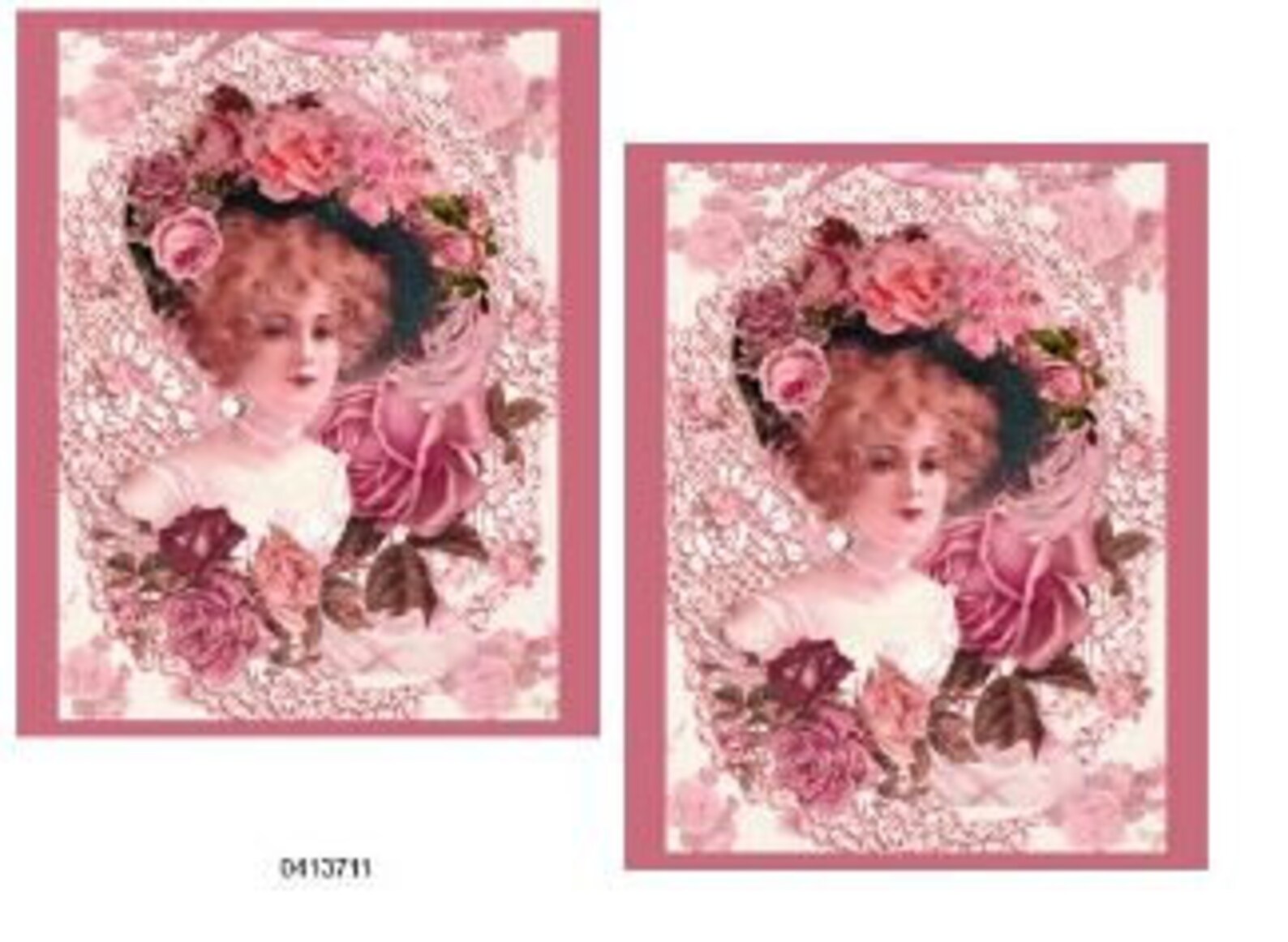 XL Dazzling Victorian Woman Shabby Waterslide Decals | Etsy