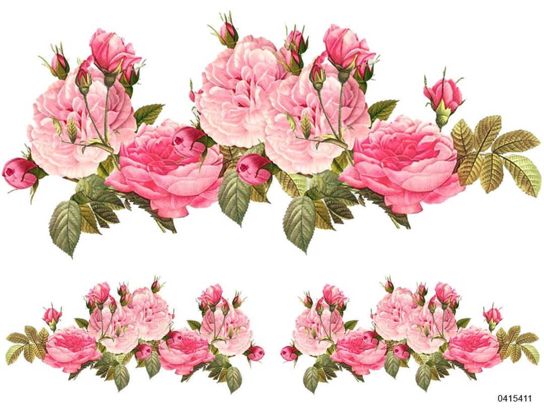 Vintage XXL Mixed Pink Rose Swags Shabby Decals ~furniture Size~ - Etsy