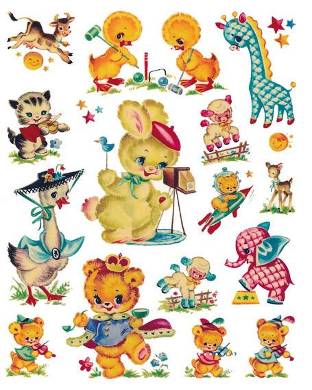 Assorted Vintage Repro Nursery Shabby Decals - Etsy