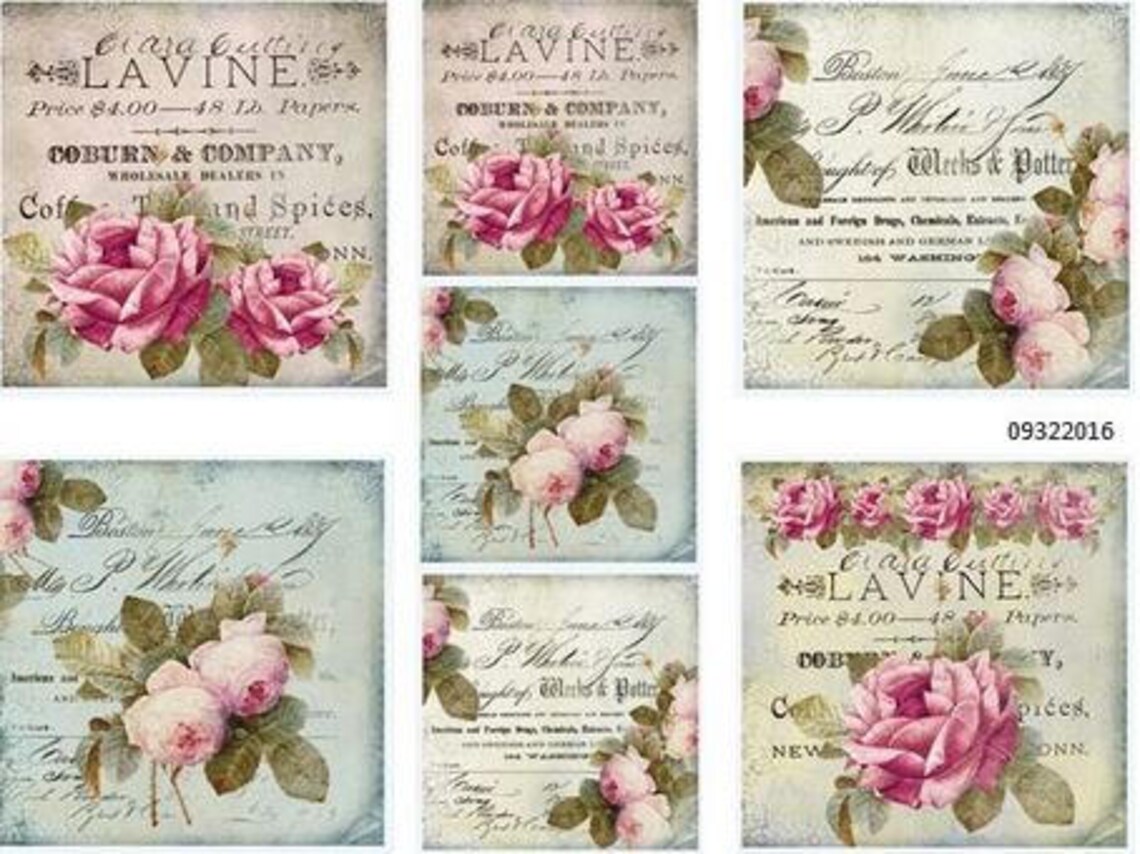 Vintage Paris Roses Labels Postcards Shabby Decals - Etsy