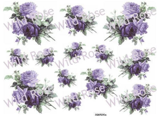 Vintage Best Cabbage Roses Shabby Decals vivid Violet - Etsy