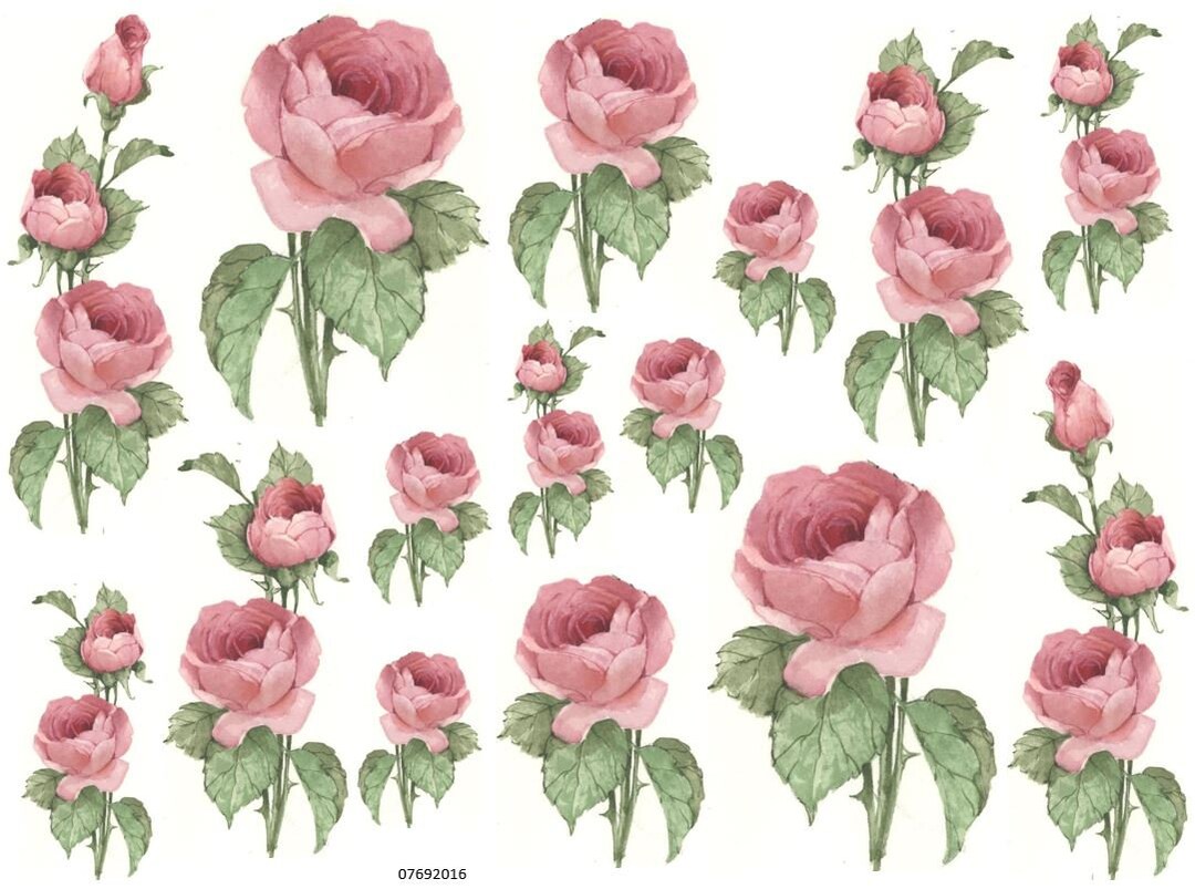 Vintage Cabbage Roses & Buds Shabby Waterslide Decals - Etsy