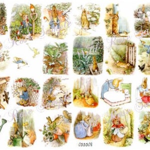 Vintage 24 Peter Rabbit Charms Shabby Decals - Etsy