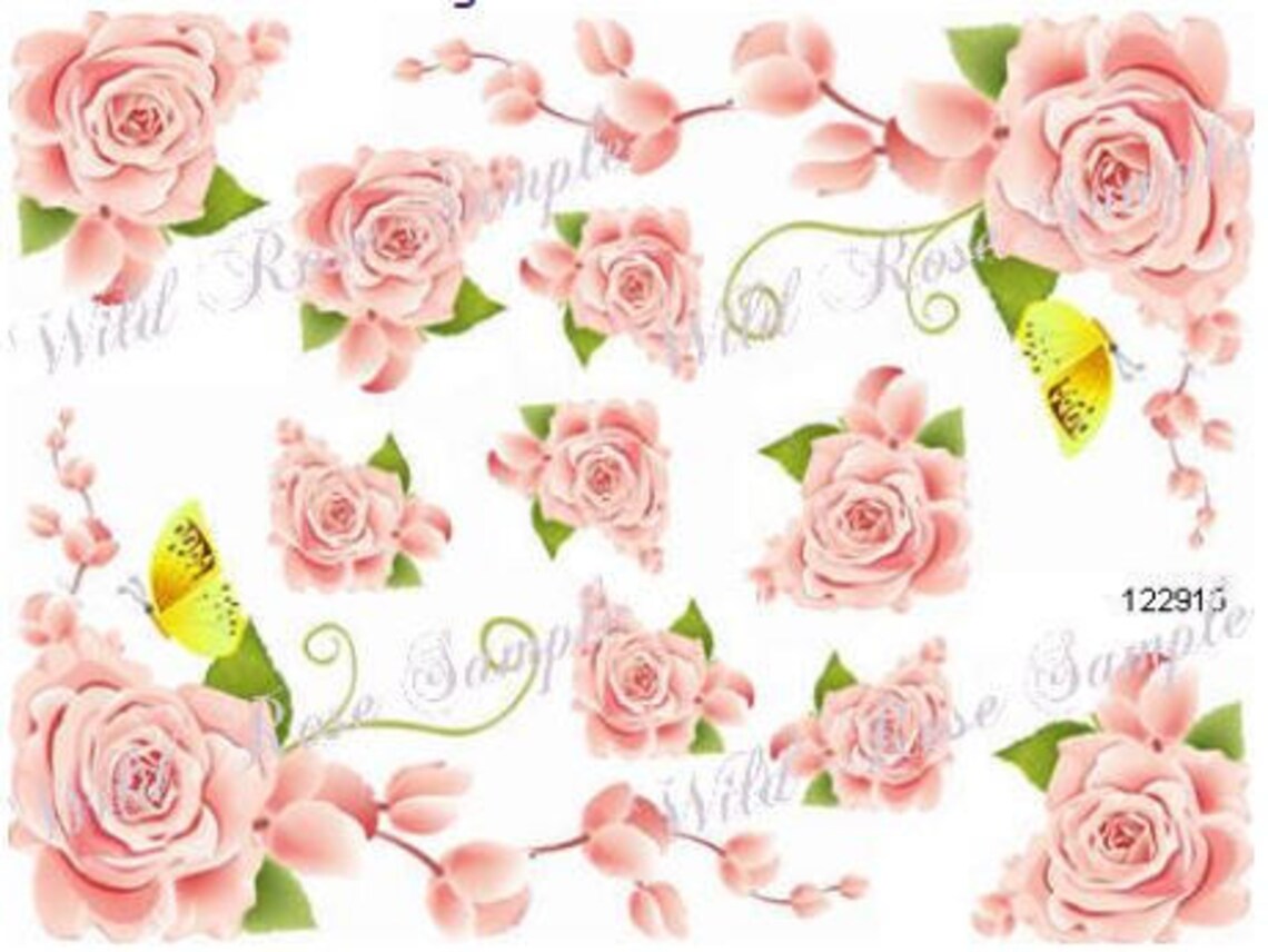 Vintage XL Pink Rose Corners Shabby Decals ~furniture Size~ - Etsy