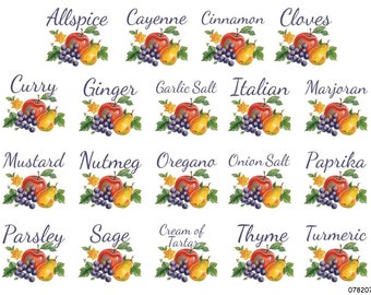 Vintage Retro Apple Spice Labels Shabby Decals | Etsy