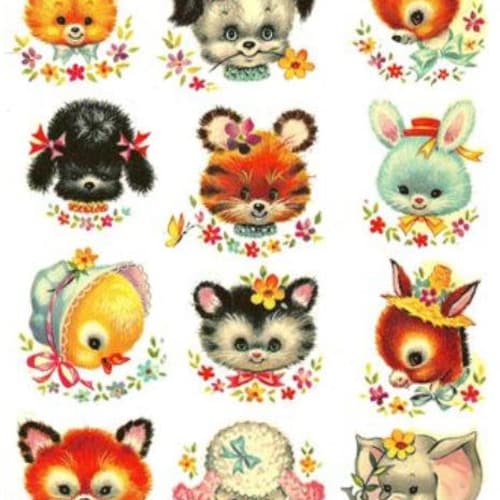 Vintage Assorted Vintage Repro Nursery Shabby Decals - Etsy