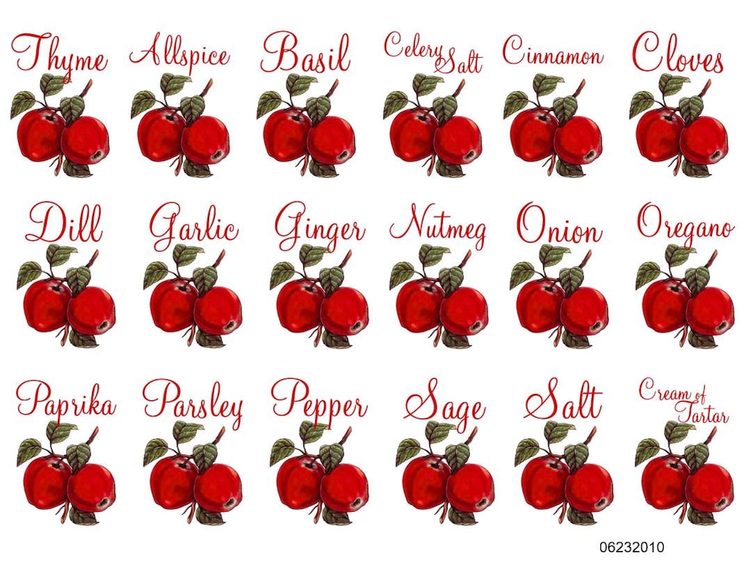 Vintage Retro Apple Spice Labels Shabby Decals - Etsy