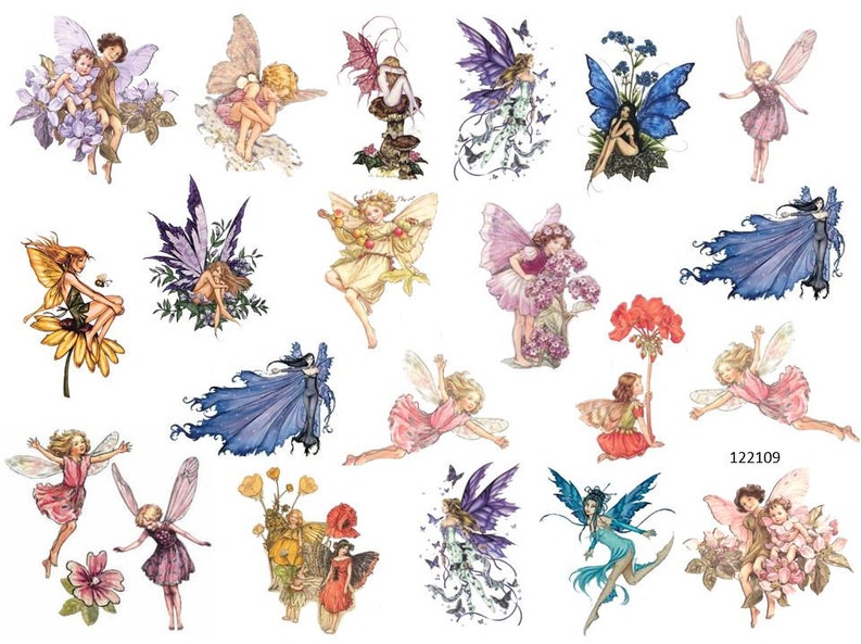 Vintage Small Fairies Shabby Waterslide Decals - Etsy