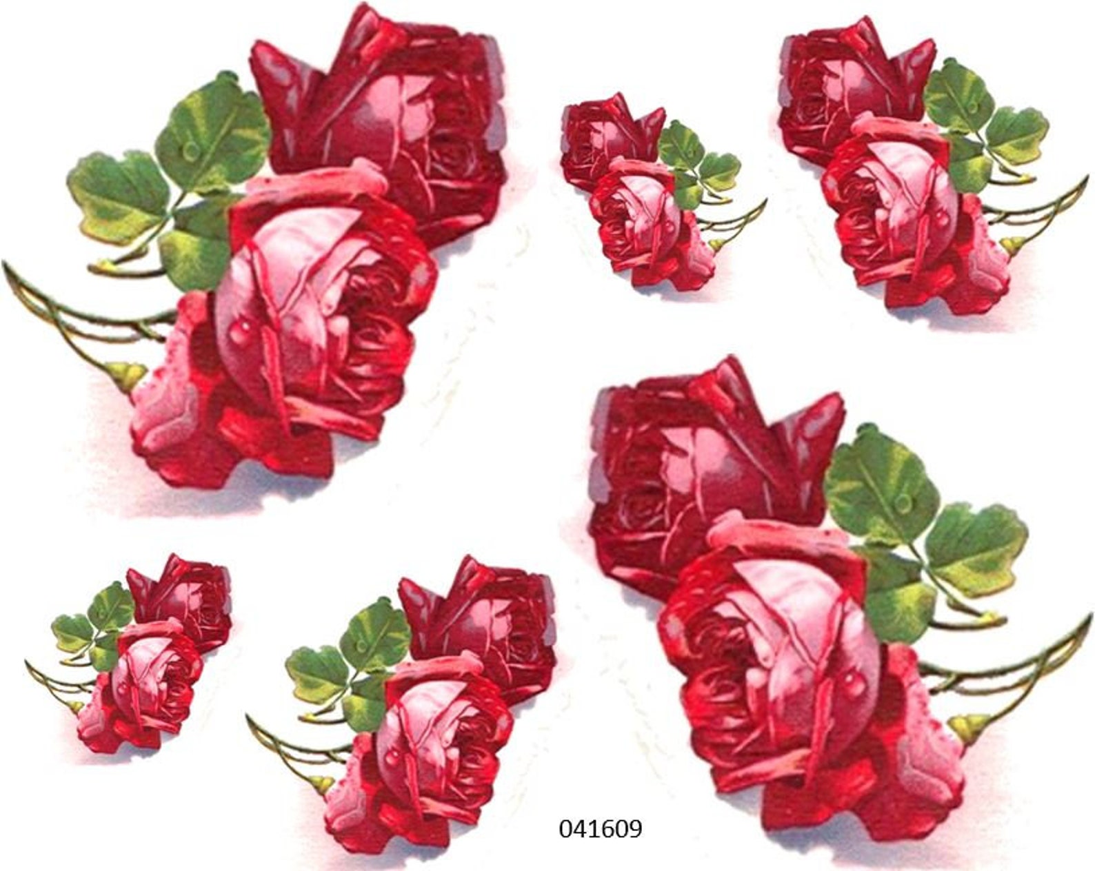 Vintage XL Klein Red Roses Shabby Decals - Etsy