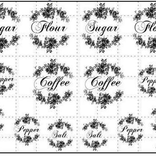 Vintage Fancy Black Toile Canister & Spice Labels Shabby - Etsy