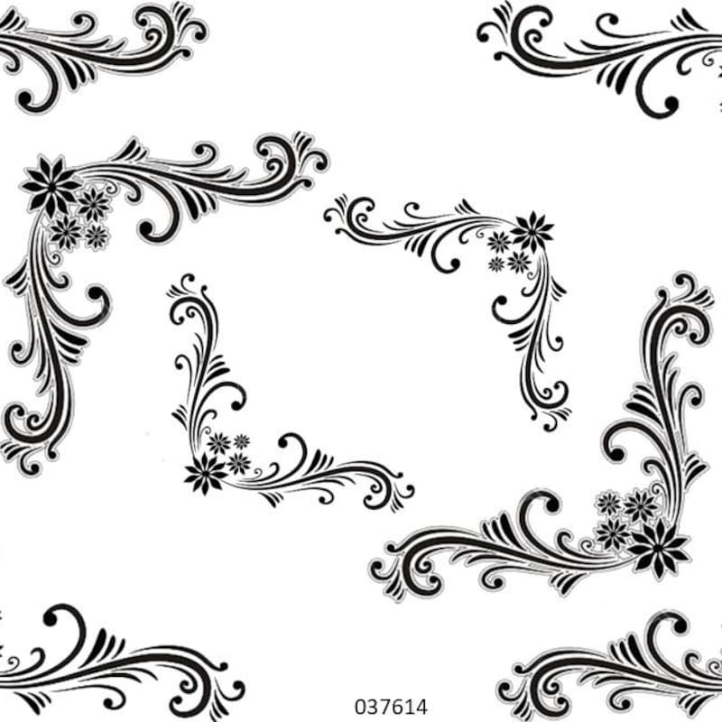 Corner Scroll Decal - Etsy