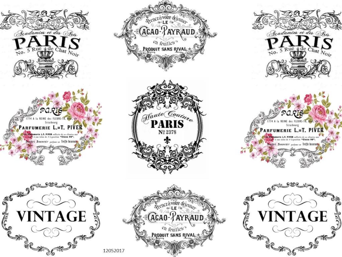 More Vintage Paris Labels Shabby Decals - Etsy