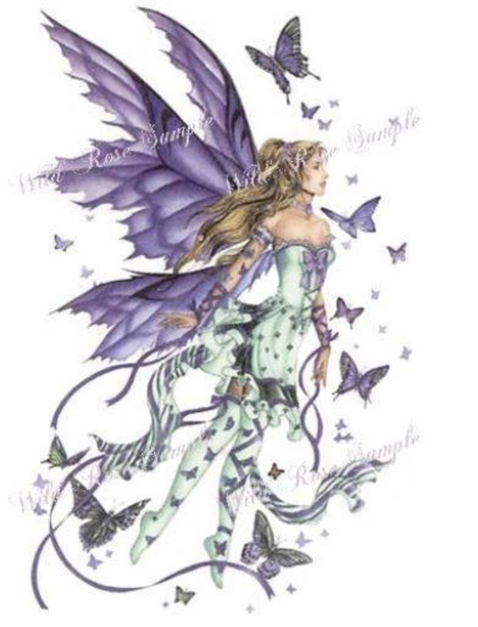 XL Vintage Blue Winged Angels Shabby Waterslide Decals - Etsy