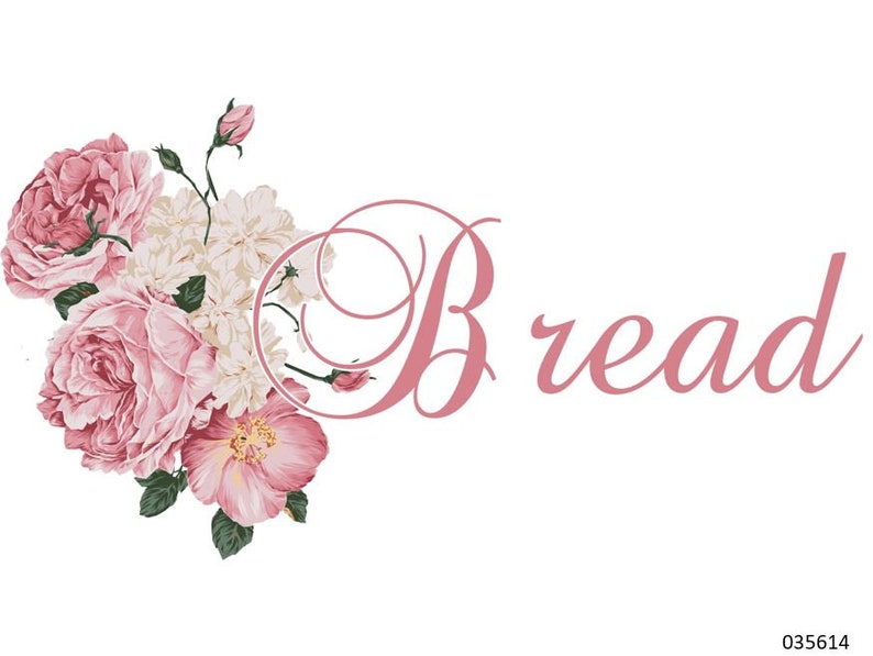 Vintage XL Pink Floral Country Bread Box Label Shabby Decal - Etsy