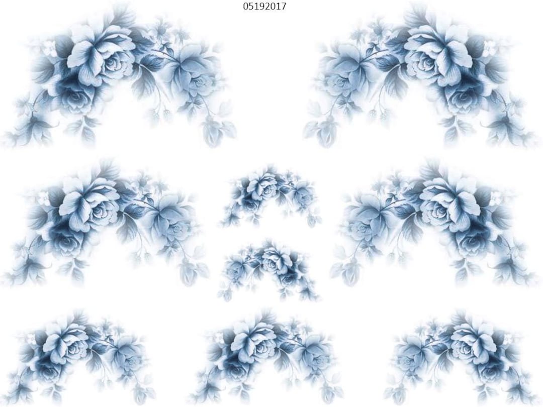 Vintage Beautiful Blue Rose Swags Shabby Decals - Etsy