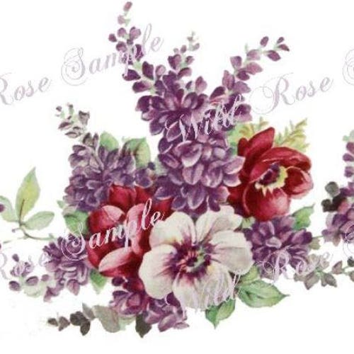 Vintage XL Tea Rose Swags Shabby Decals furniture Size - Etsy