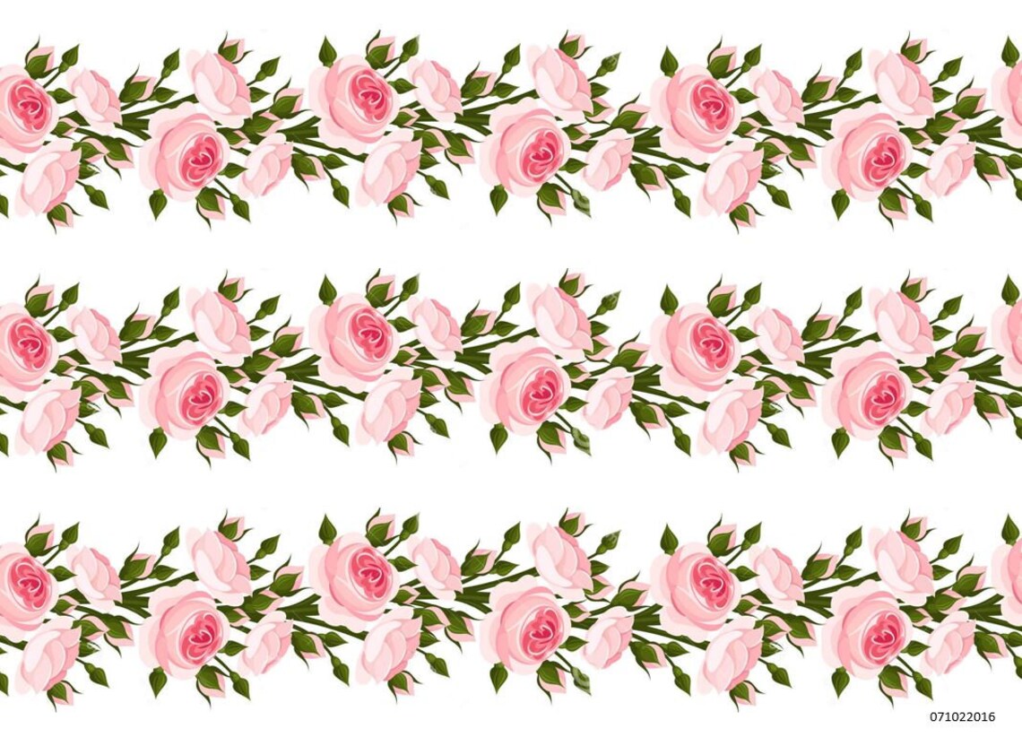 Vintage XXL HP Pink Cabbage Rose Borders Shabby Decals - Etsy