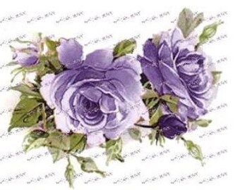 Vintage Amazing Pink Tea Roses & Swags Shabby Decals large | Etsy